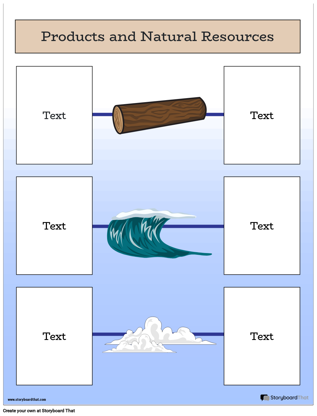Natural Resources Worksheet with a Blue Theme