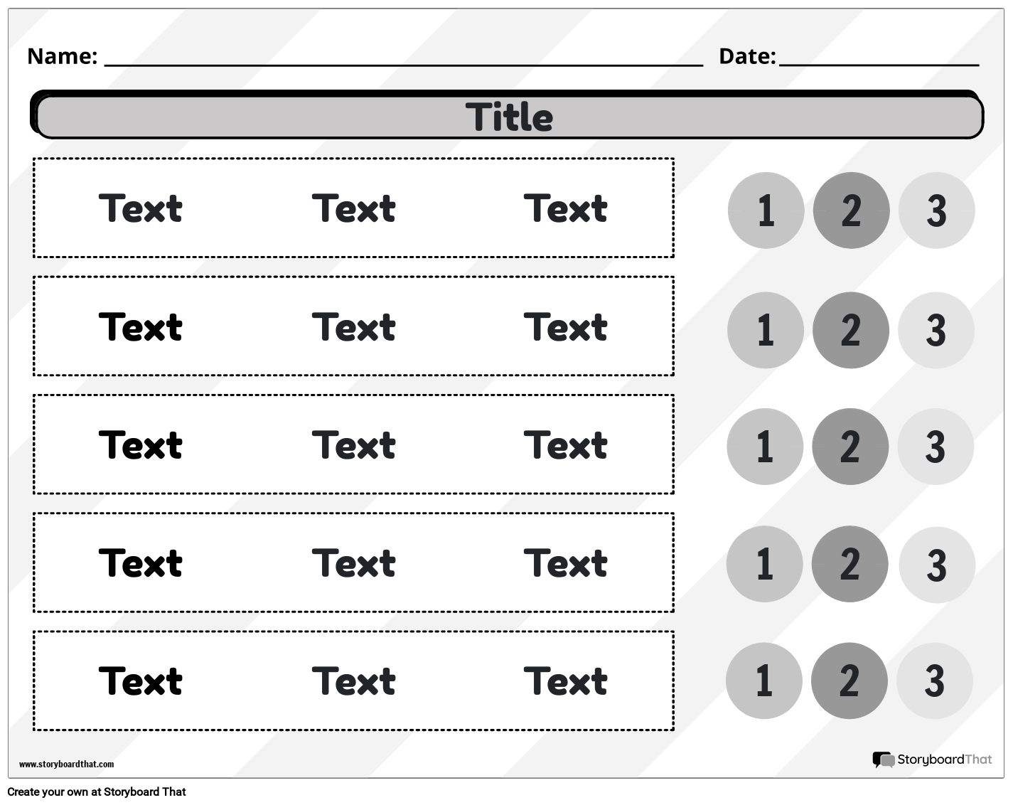 Stripes Background Based Syllables Template Storyboard