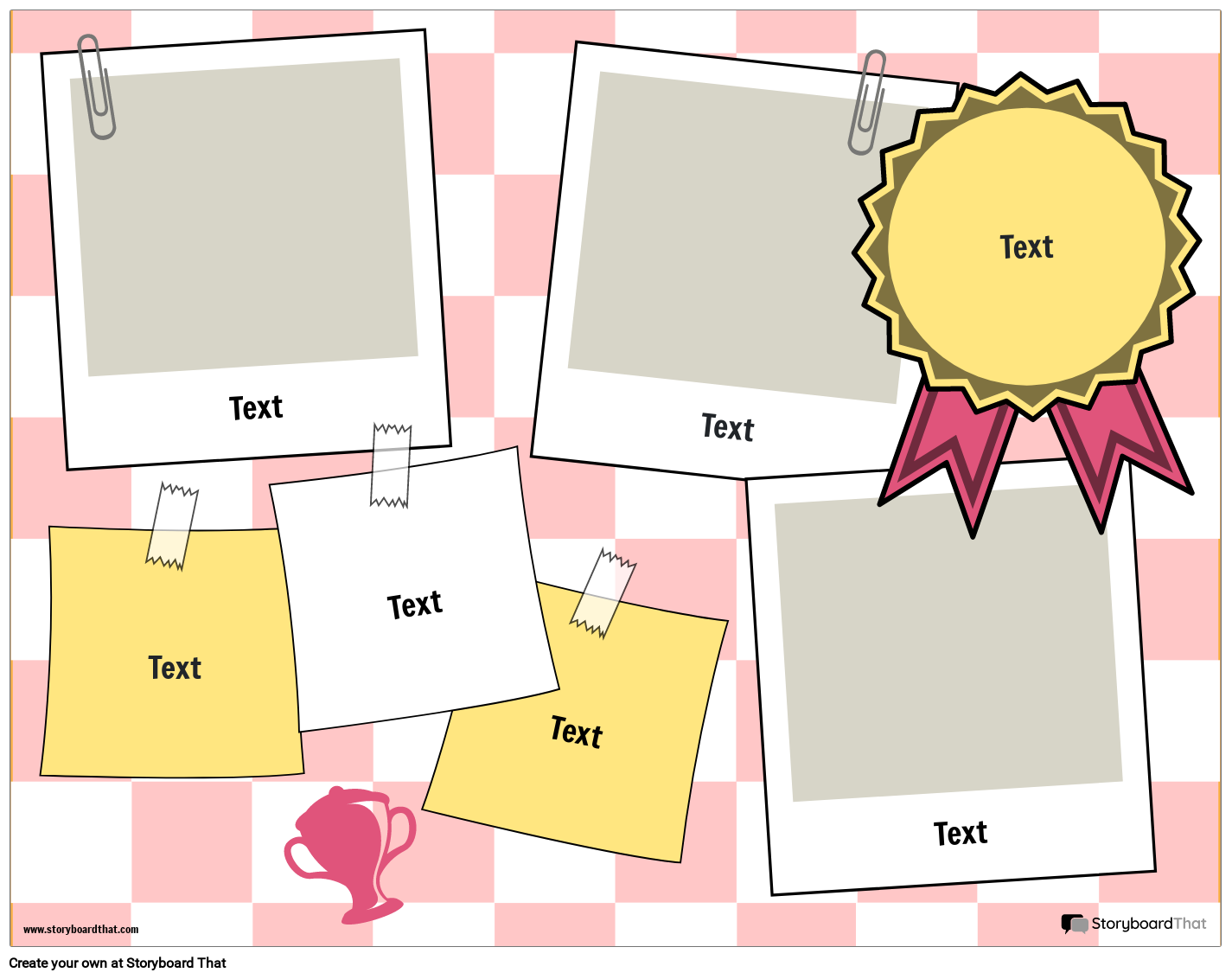 Pink and White Background Scrapbook Project Template