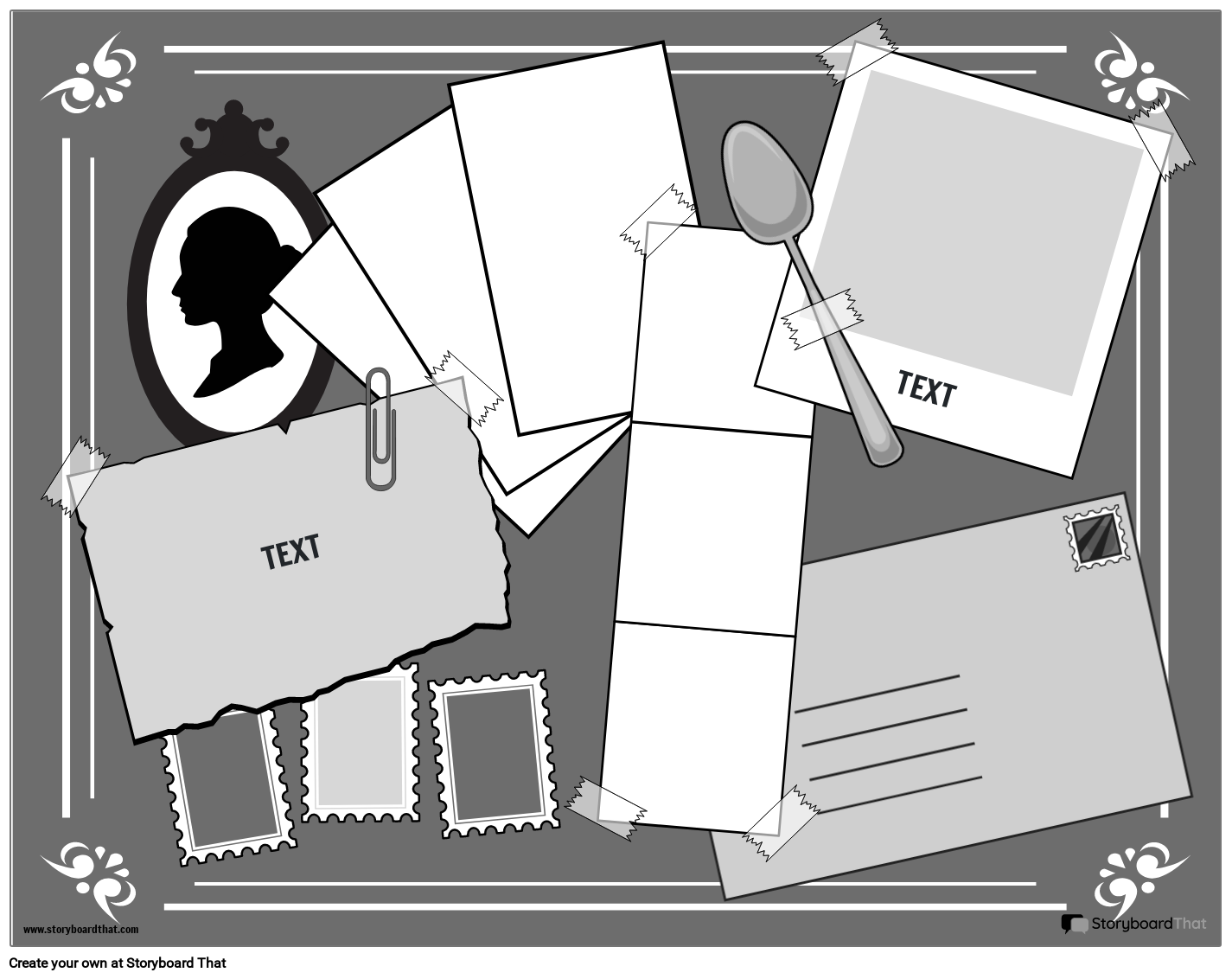 Scrapbook Worksheet Template Featuring Letter and Tickets