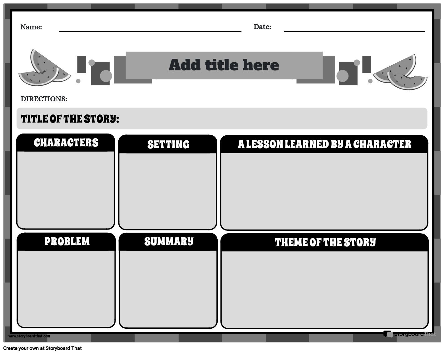 Searching for a Theme - Worksheet Storyboard par templates