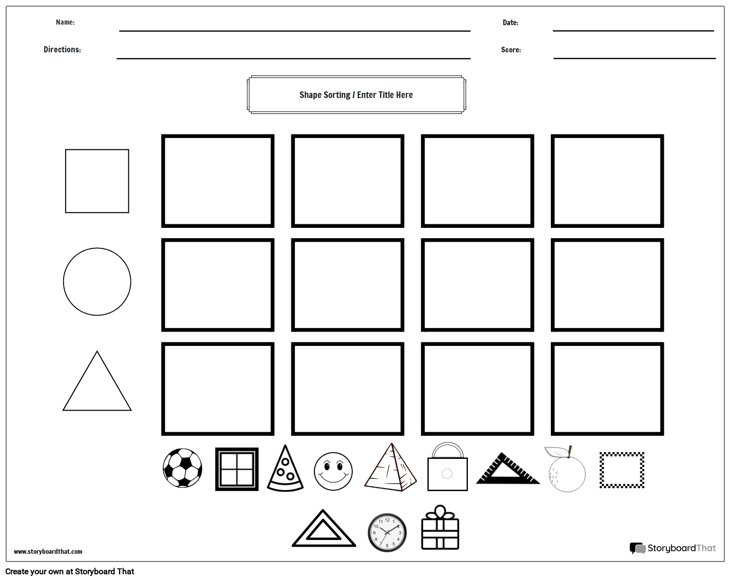 Sorting Items And Shapes Worksheet With A Fun Activity
