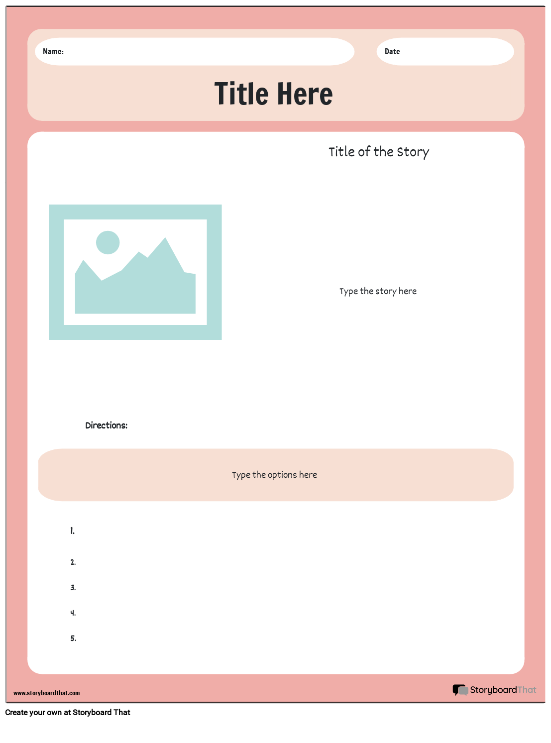 Simple Pink and White Reading Activity Storyboard