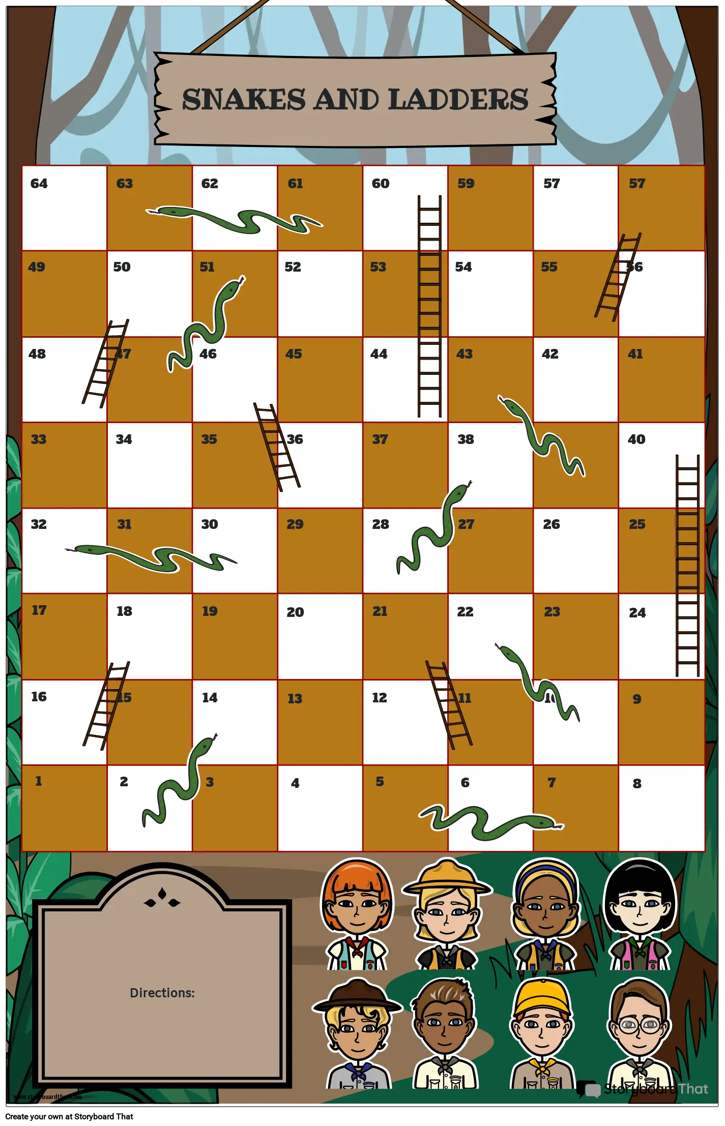 Snakes and Ladders Jungle Edition Storyboard by templates