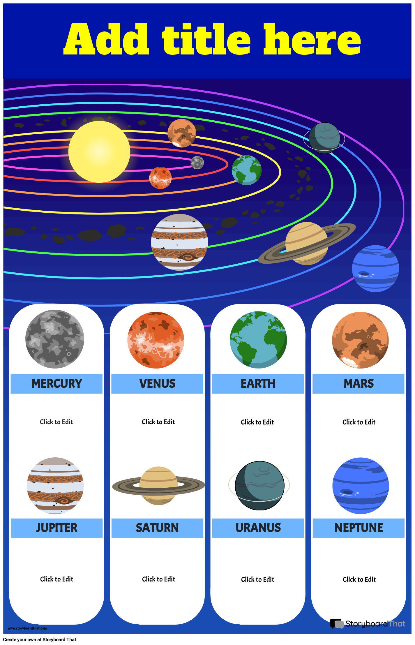 Path of Orbit Classroom Graphic Storyboard por templates