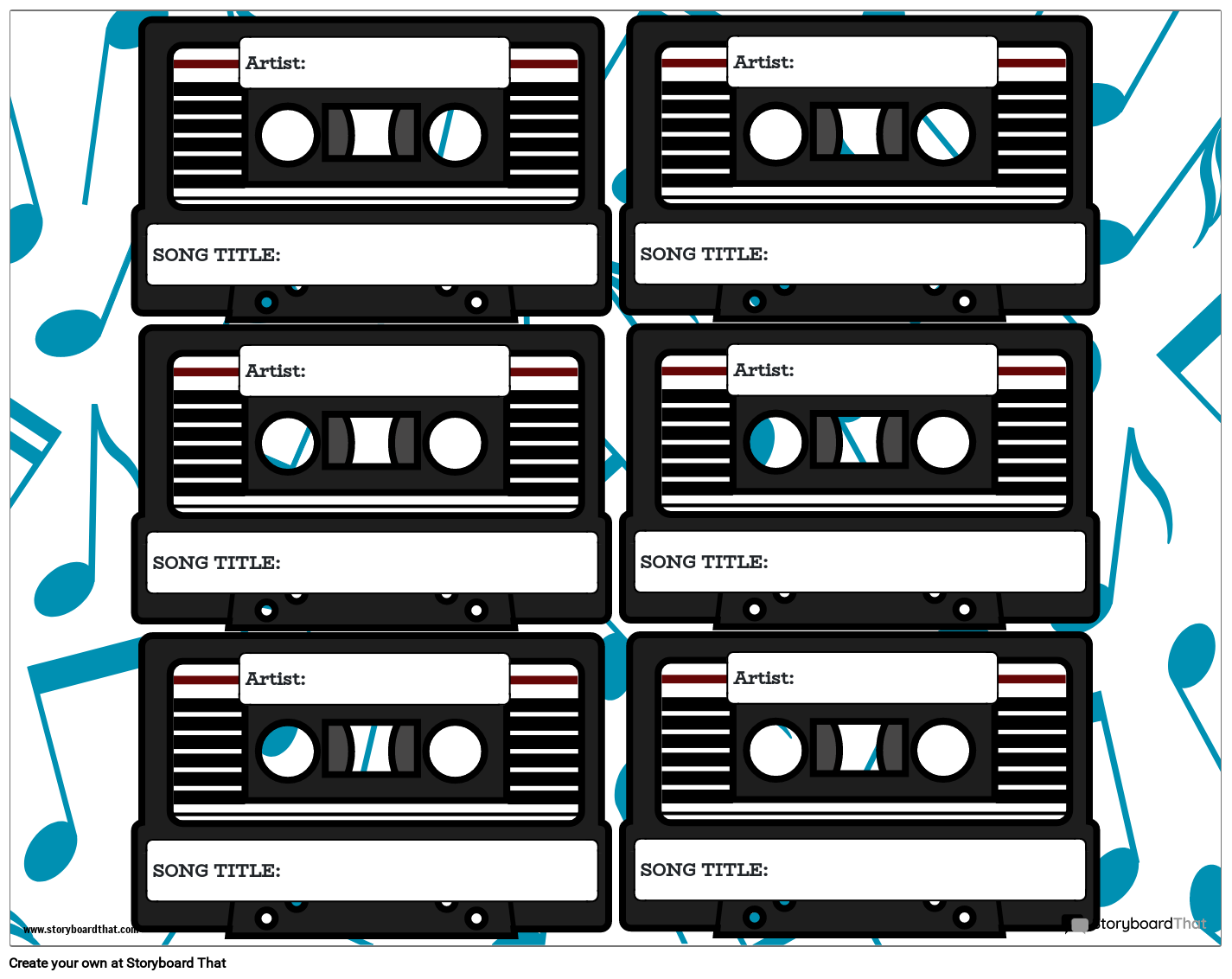 Song Request Slip Featuring Musical Notes Storyboard