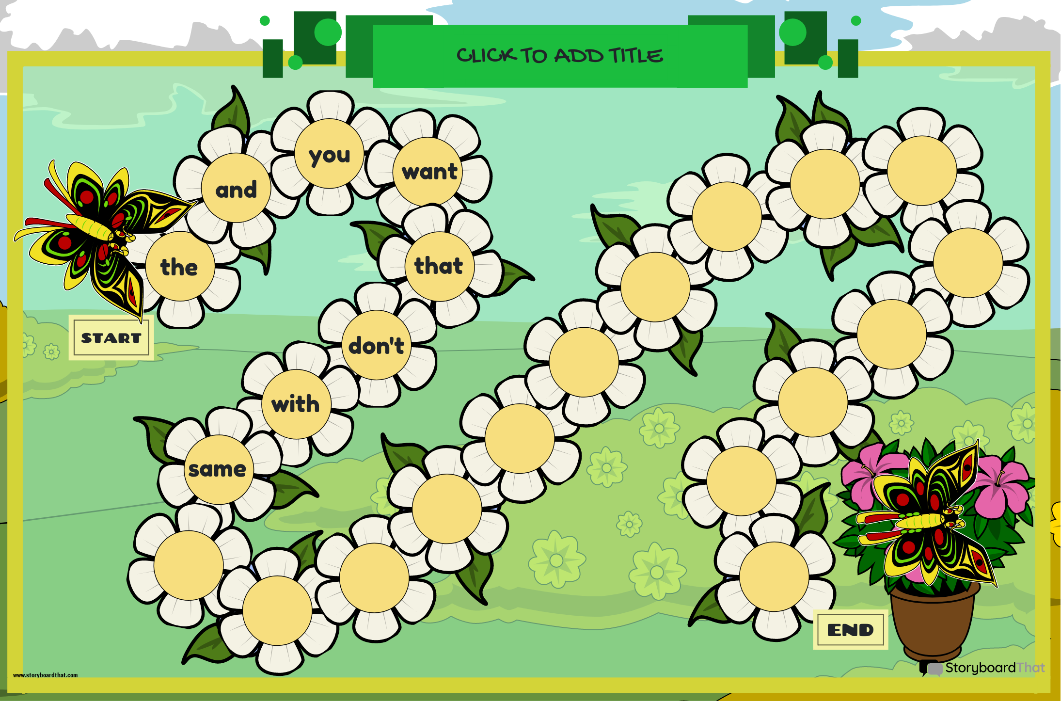 Springtime Themed Sight Words Template Storyboard