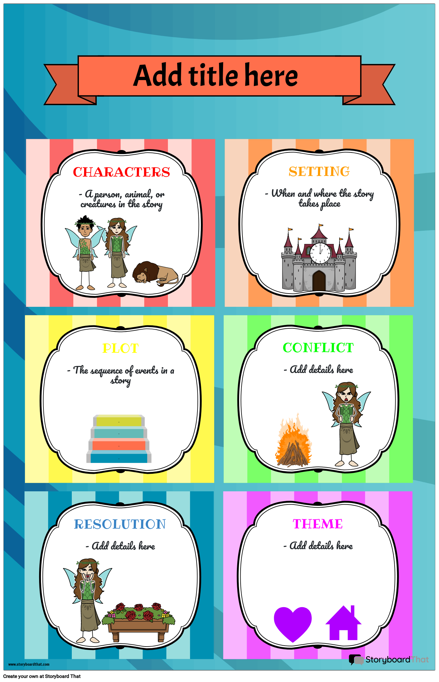 Elements of a Story Poster with a Stripes Theme