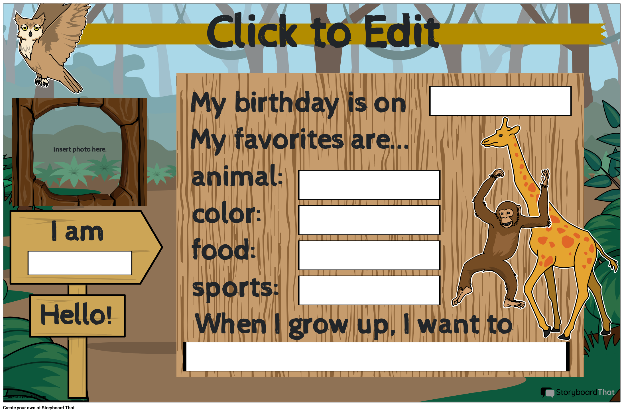 Student of the Week Poster with Jungle Design