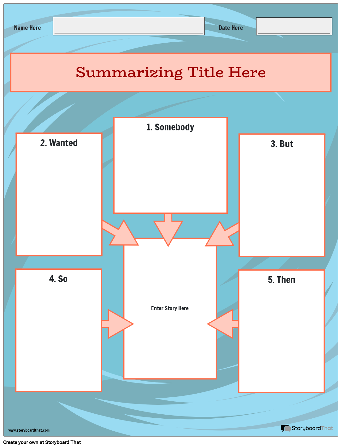 Pink & Blue Themed Summarizing Template Storyboard