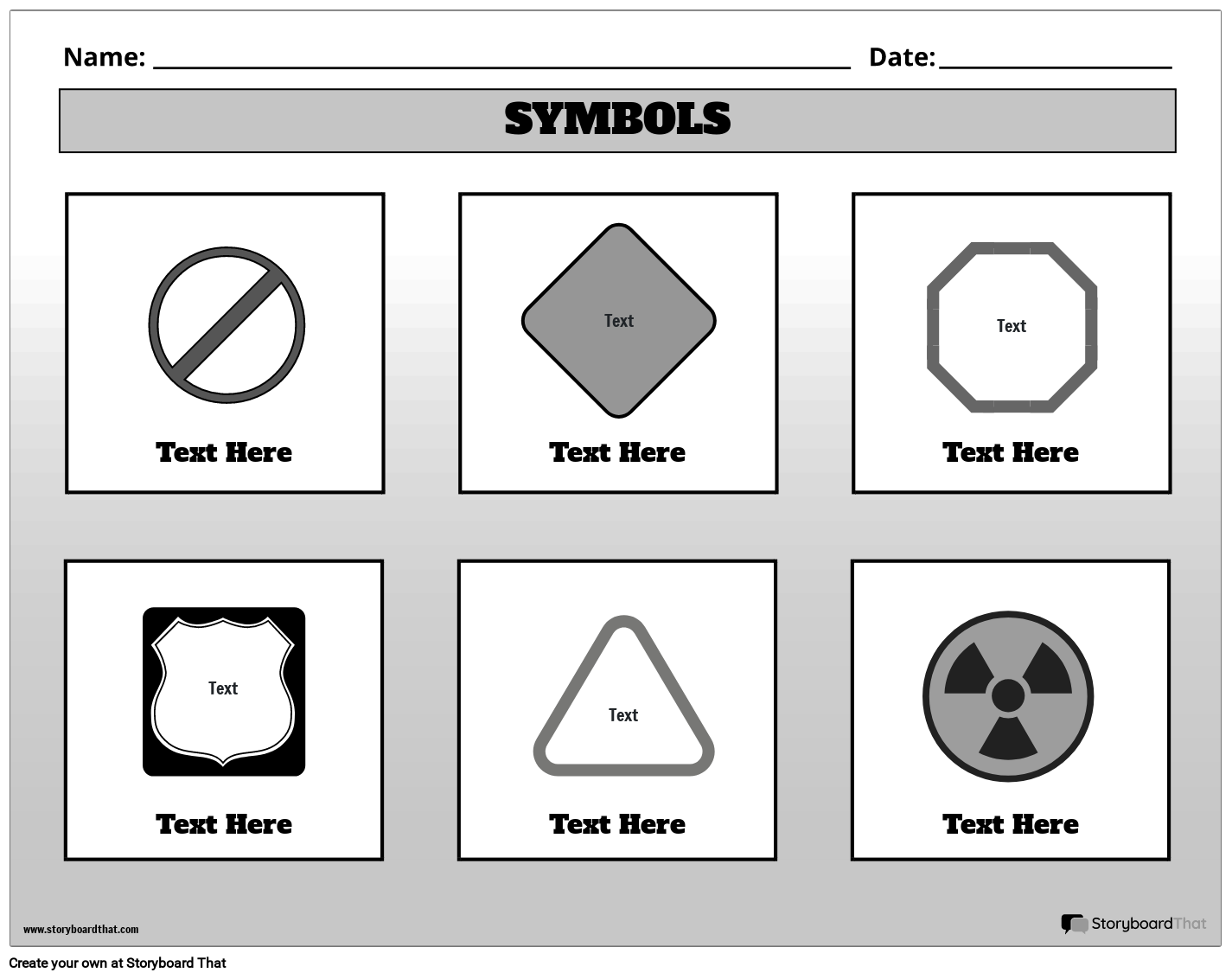 American Symbols Worksheet with Warning Symbols