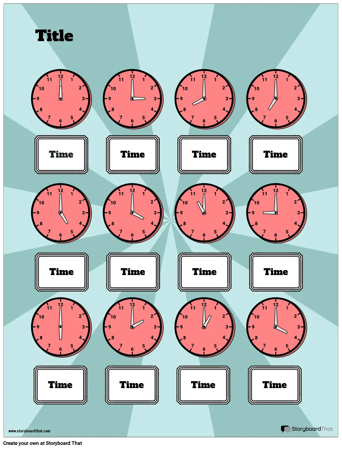 Telling Time 3 Storyboard by templates