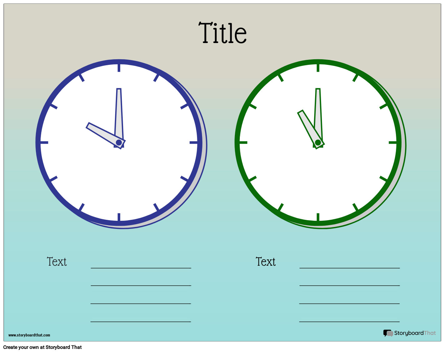 Telling Time 9 Storyboard Por Templates