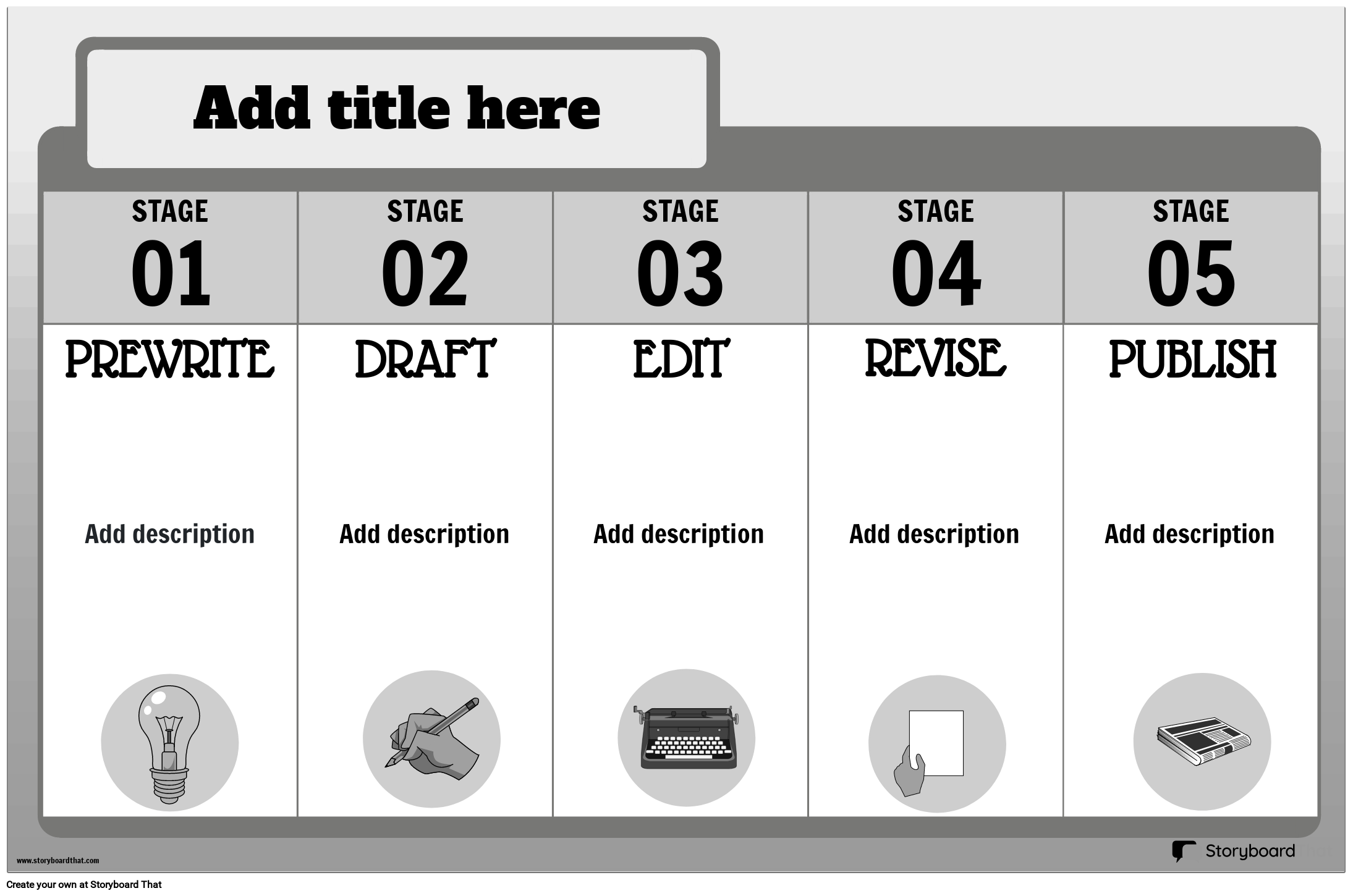 Folder Tab Themed Writing Process Template Storyboard