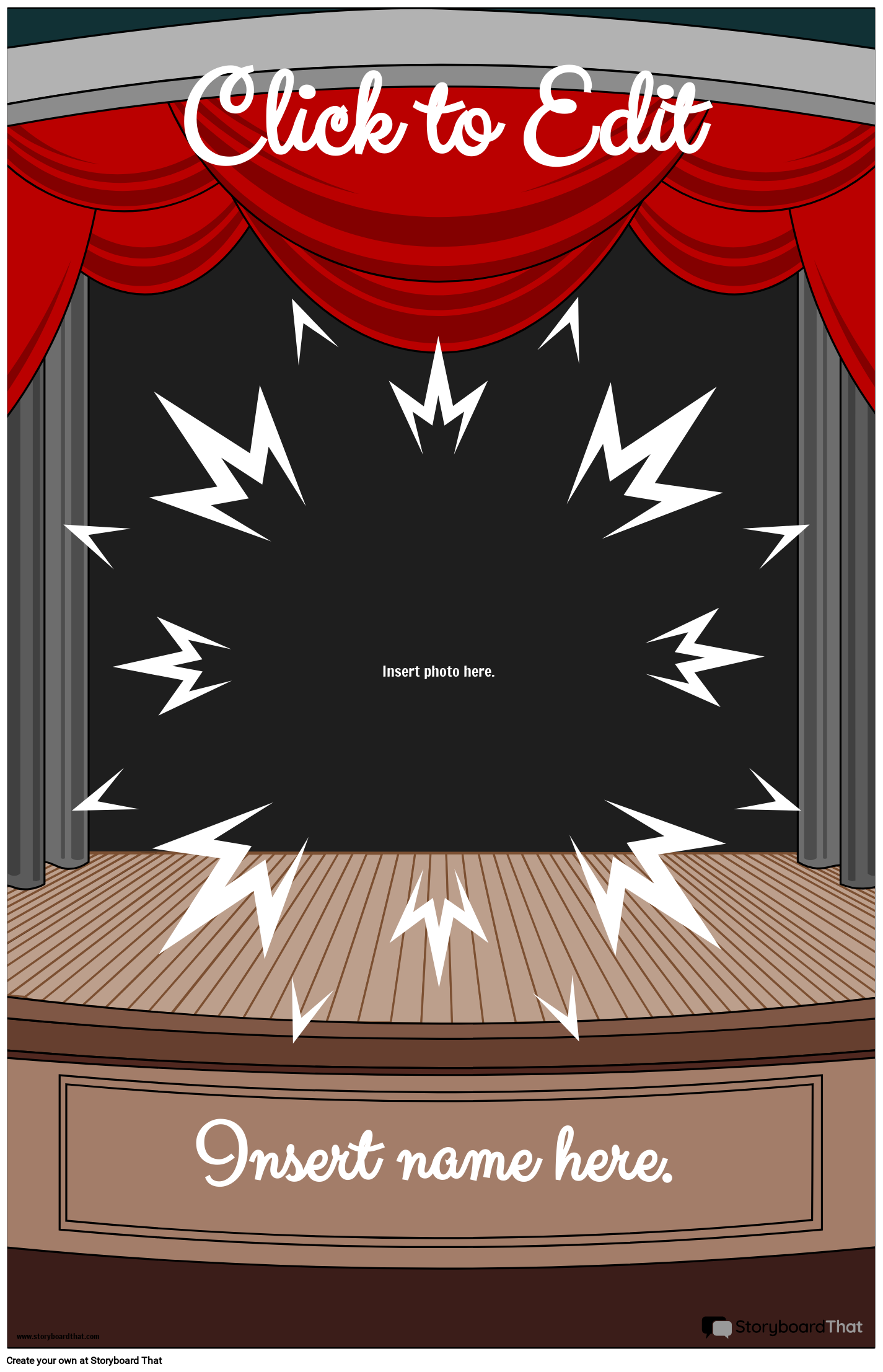 Theater-themed Students of the Week Poster Storyboard