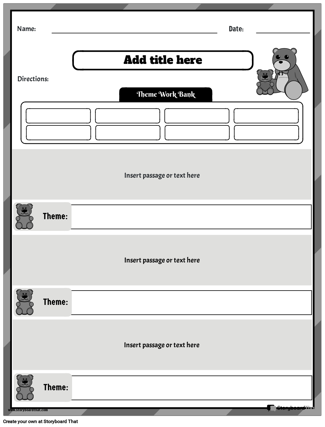 Theme - Bear Design Storyboard by templates