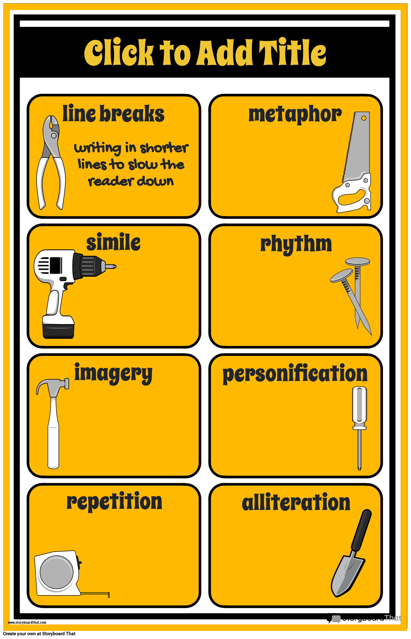 Toolkit Themed Poetry Poster Template Storyboard