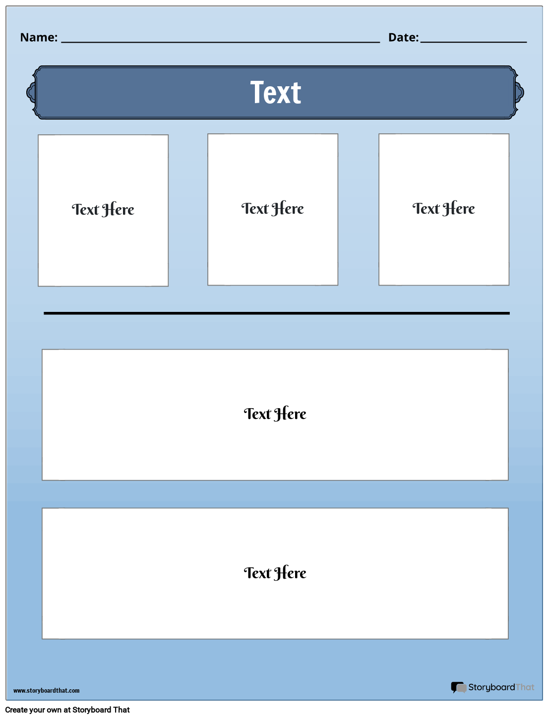 Transition Words Template With A Blue Theme Storyboard