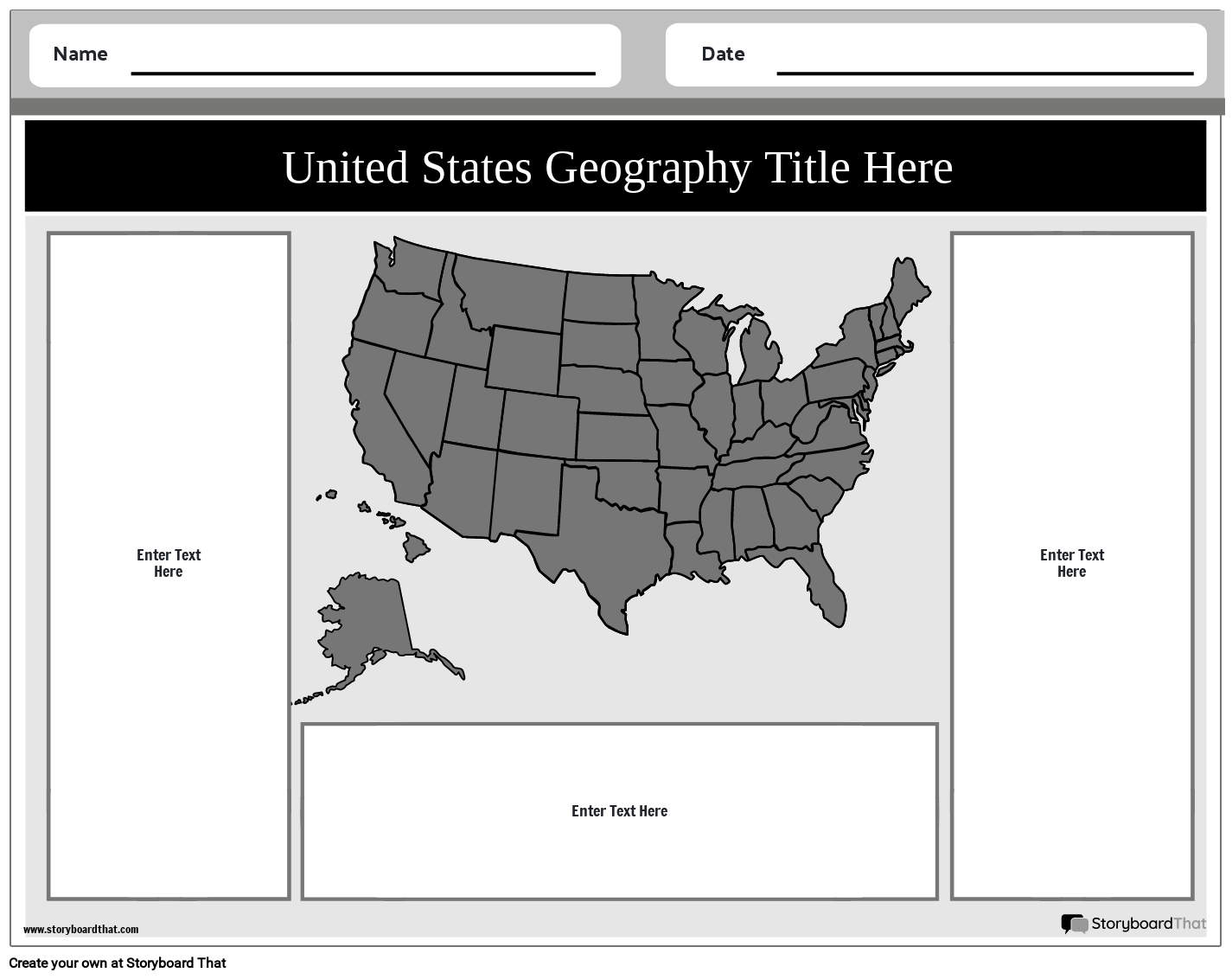 US Geo landscape Black and White 3 Storyboard por templates