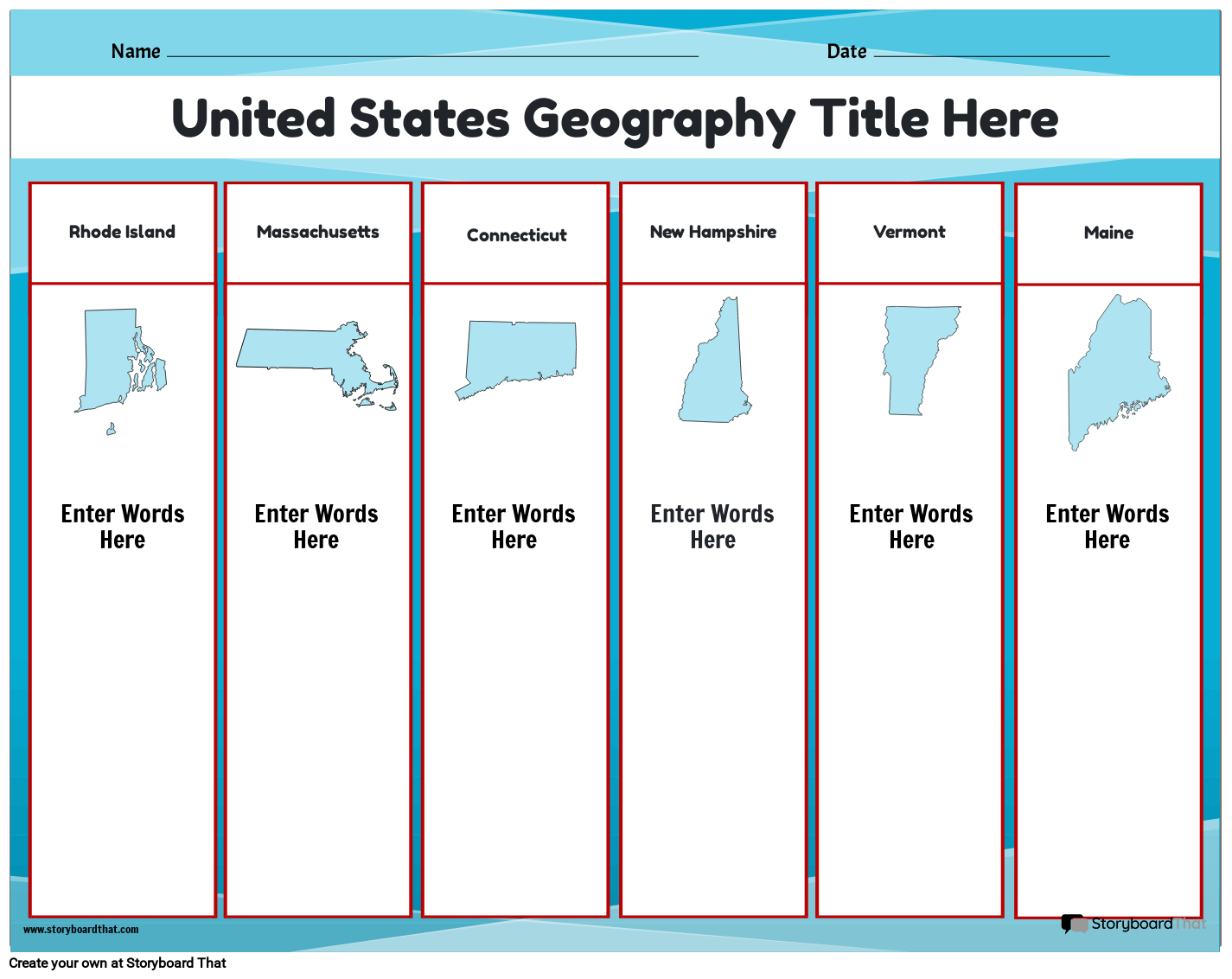 US Geo landscape Color 4 Storyboard par templates