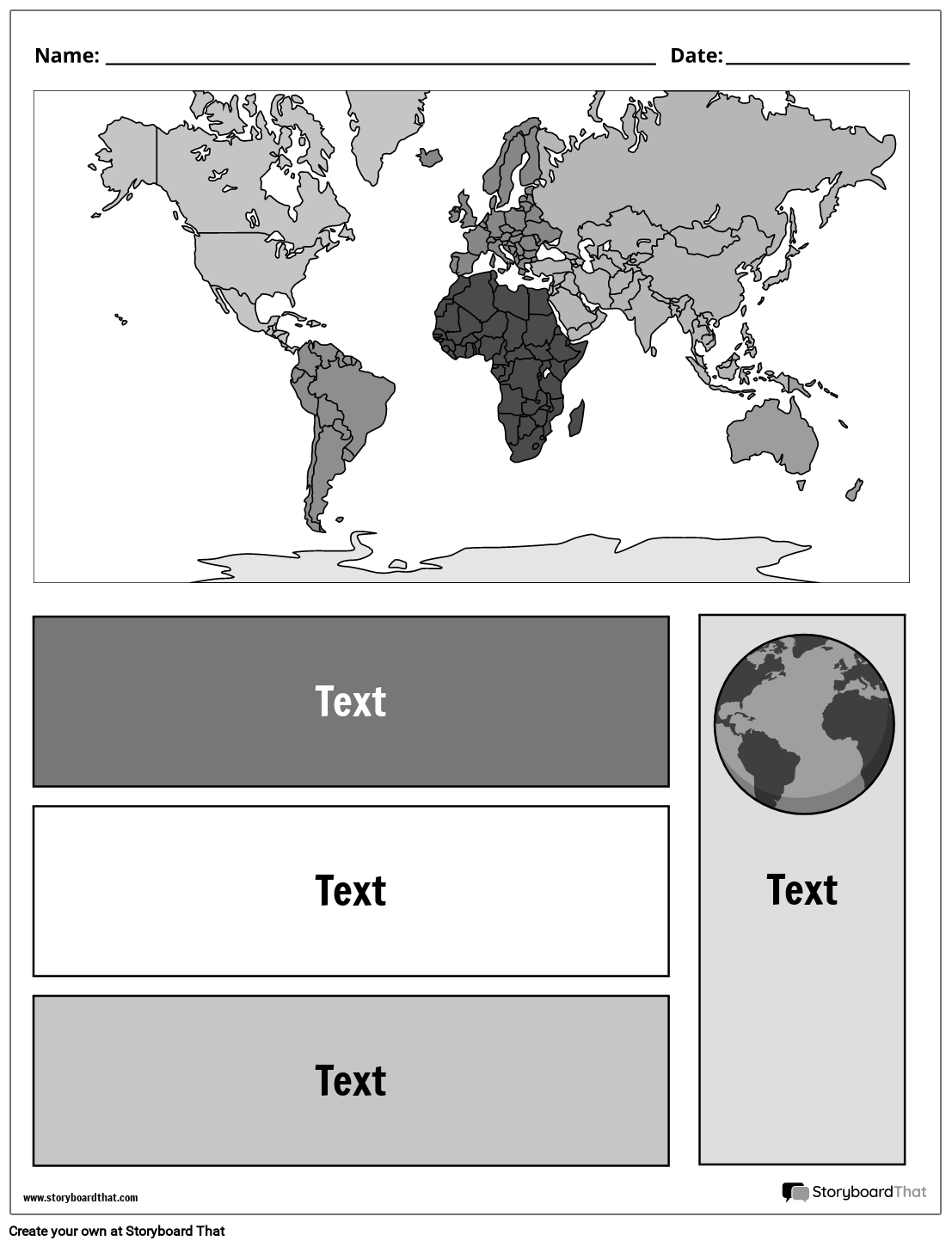 World Geography Map Worksheets