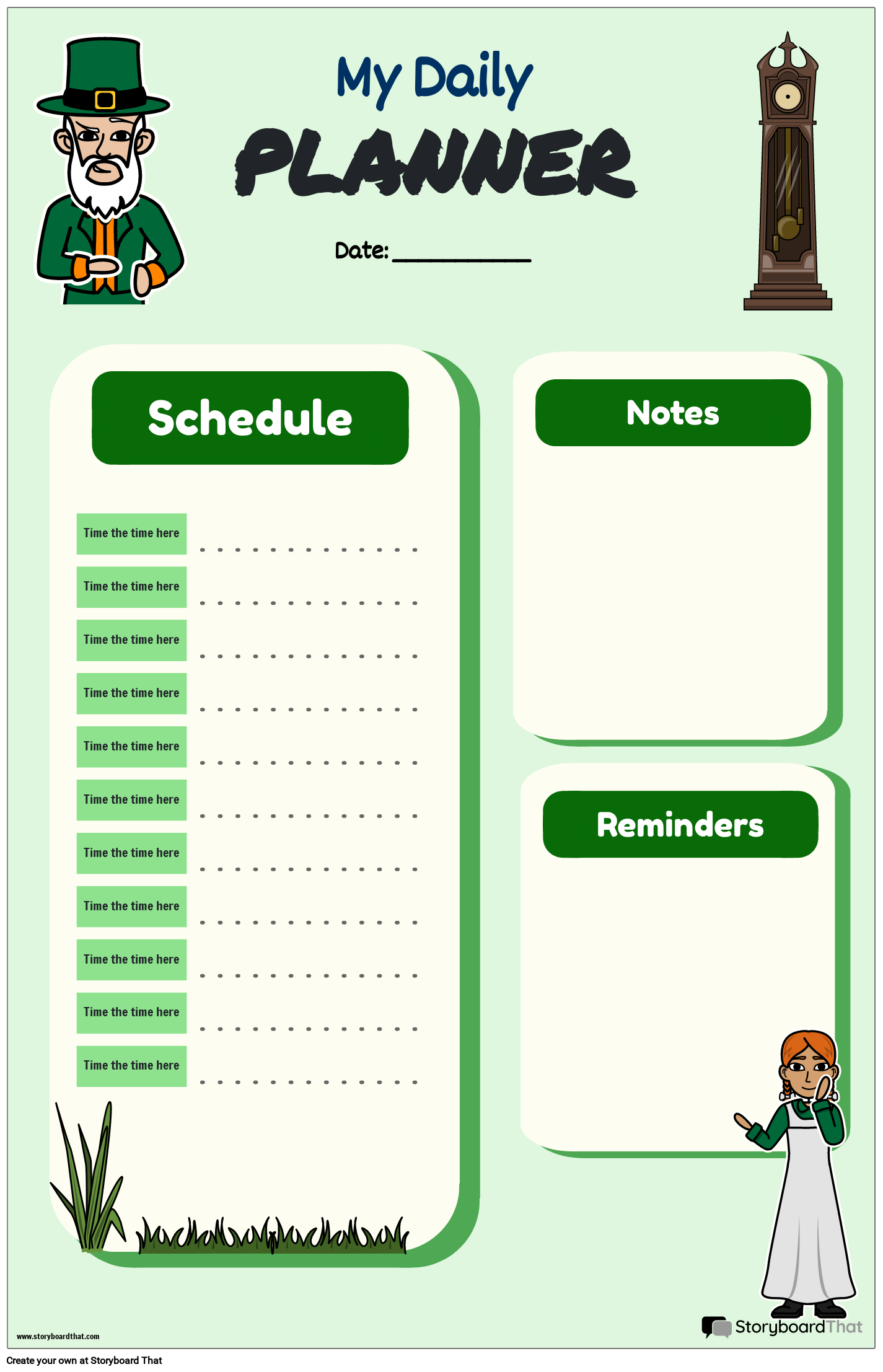 Pilgrim-Times Daily Planner Storyboard by templates