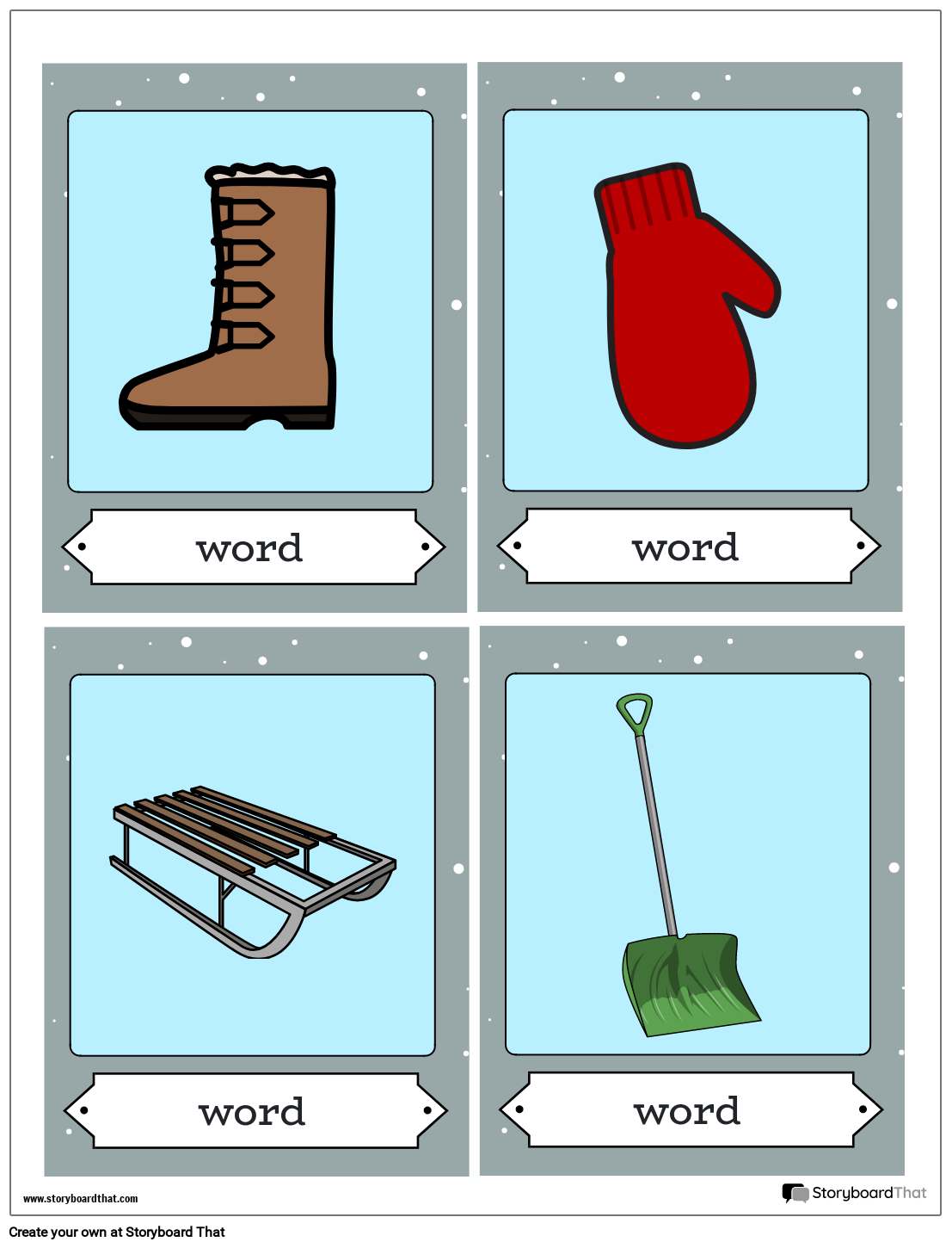 Winter Card Game Storyboard by templates