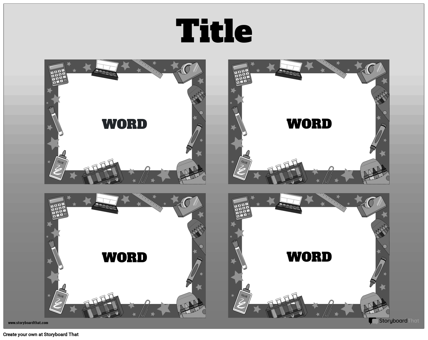 Gray Printable Word Wall Worksheet Template Storyboard