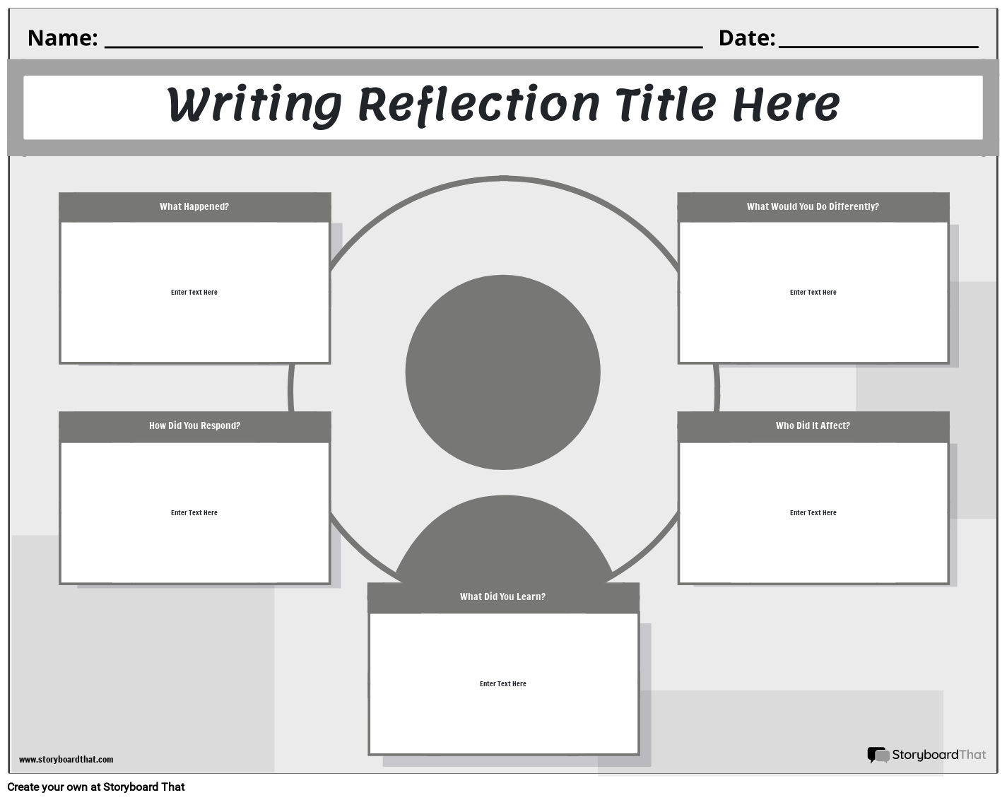Writing Reflection Template Featuring a Person Icon