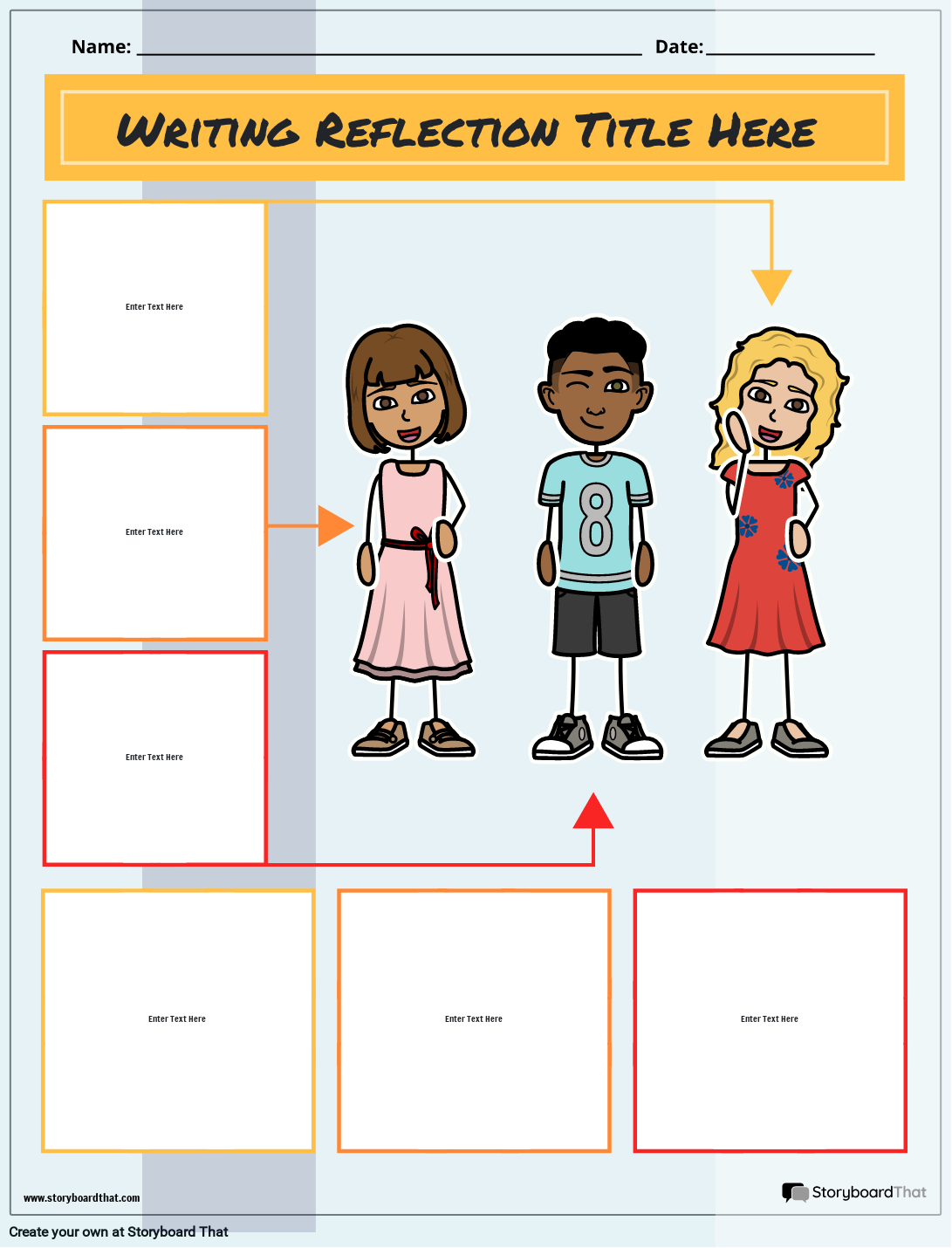 Colorful Boxes-Based Writing Reflection Template