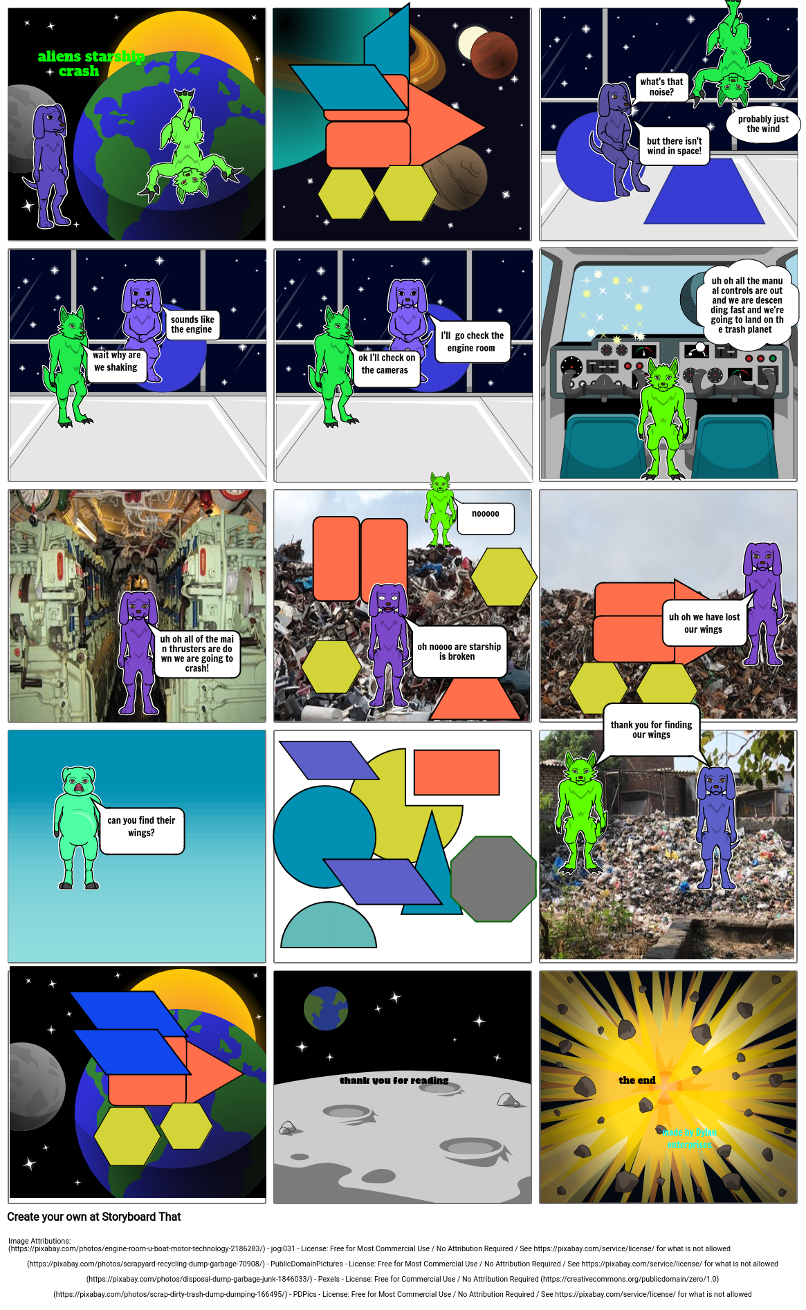 Aliens Starship Crash Storyboard by thekays