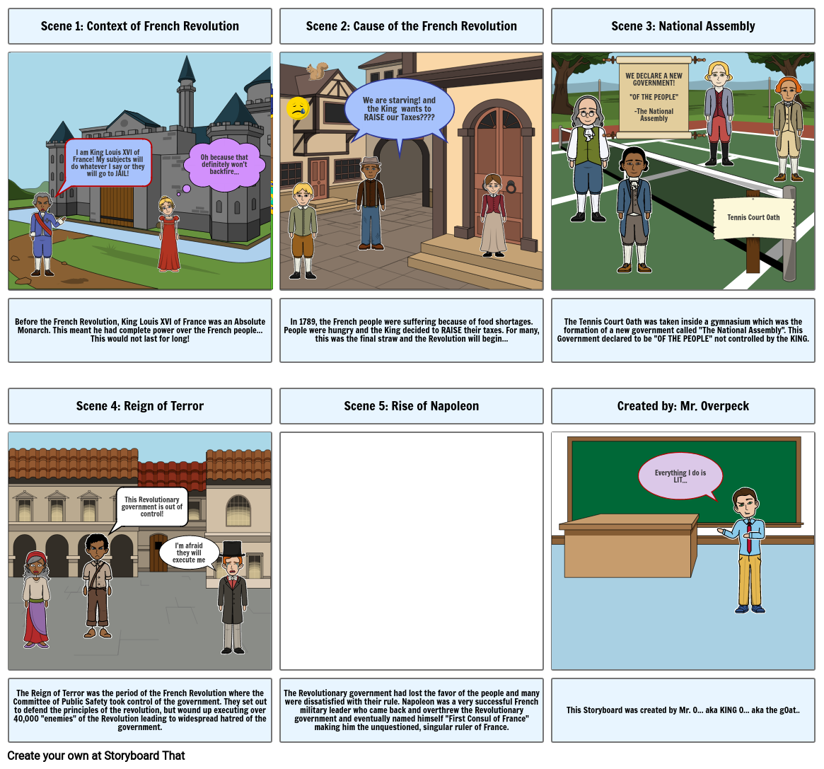 Mr. O- French Revolution Storyboard por thomas18042