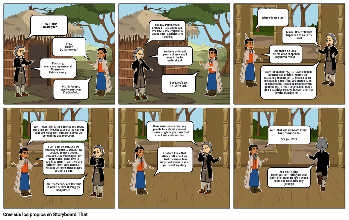 Patrick Henry with Chief Joseph Storyboard por tiffany24944