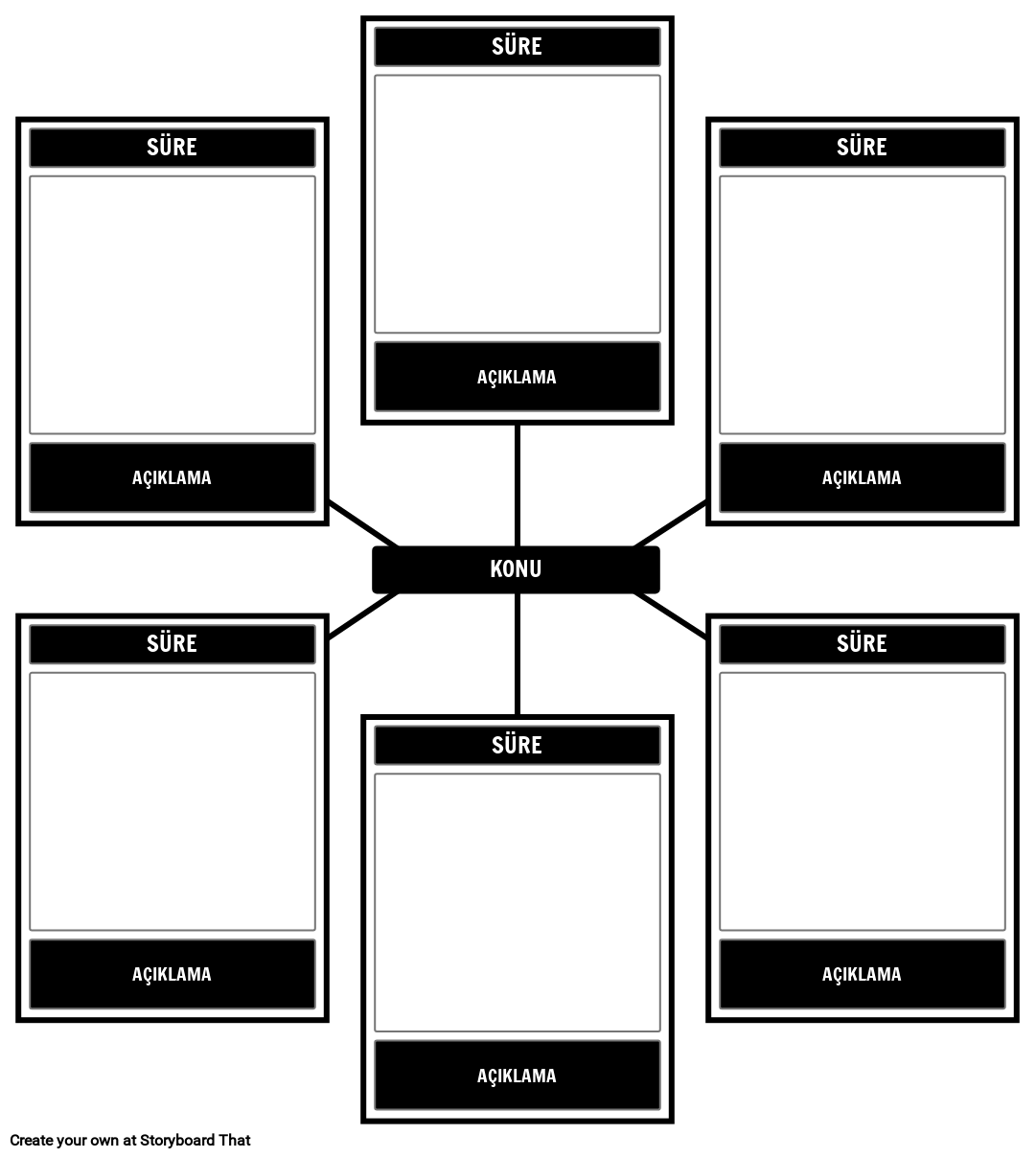 Blank Spider Map - 6 Terms Kuvakäsikirjoitus by tr-examples