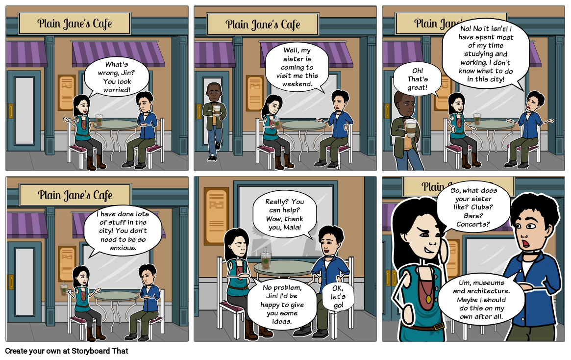 Dialogue Between Two Friends ESL Practice Storyboard