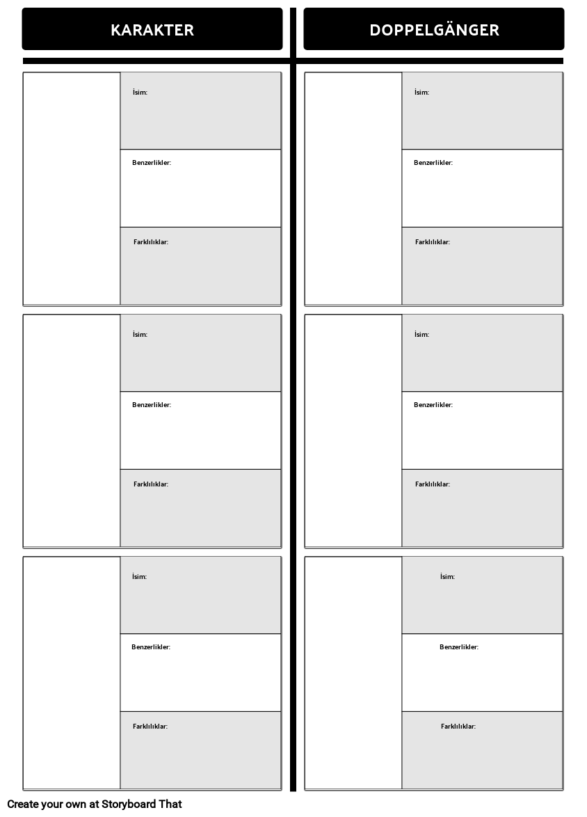 Doppelgang Şablonu Storyboard por tr-examples