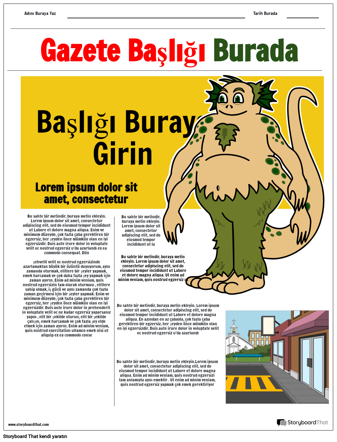 Gazete hikayesi şablonu Storyboard par tr-examples Gazete hikayesi şablonu Storyboard par tr-examples