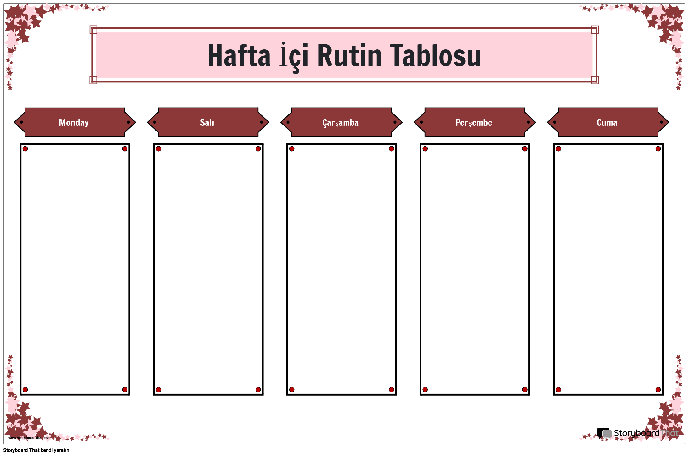 Haftalık Rutin Tablosu Storyboard par tr-examples
