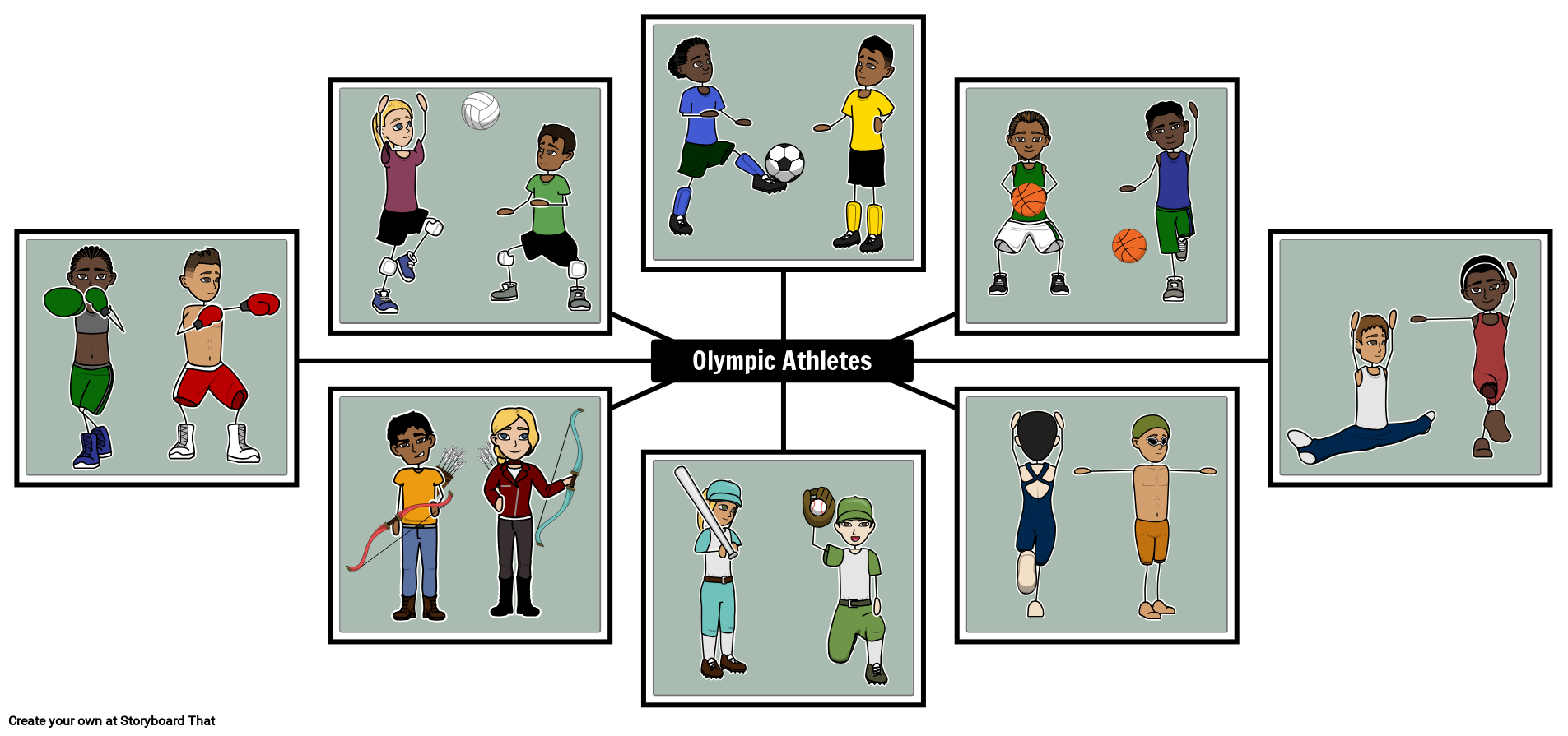 Olympic Athletes Storyboard by tr-examples