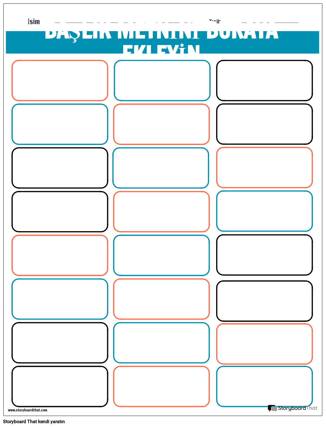 Süslü tablo çalışma sayfası Storyboard por tr-examples