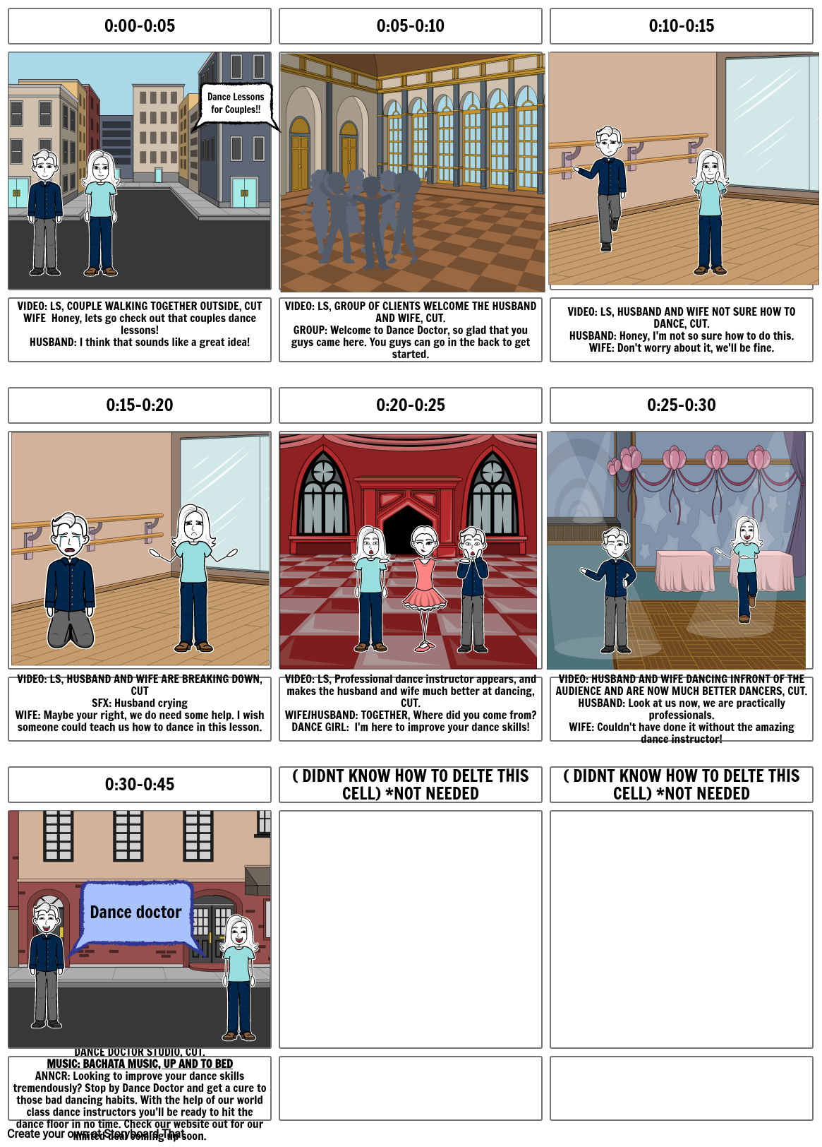 Dance Studio 2 Storyboard af tvaundry