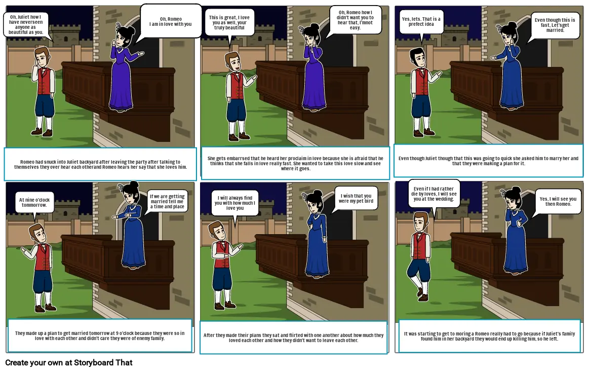 Romeo And Juliet Comic Strip Storyboard By Urijah