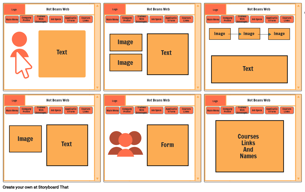 Hot Beans Web Storyboard by user52348765