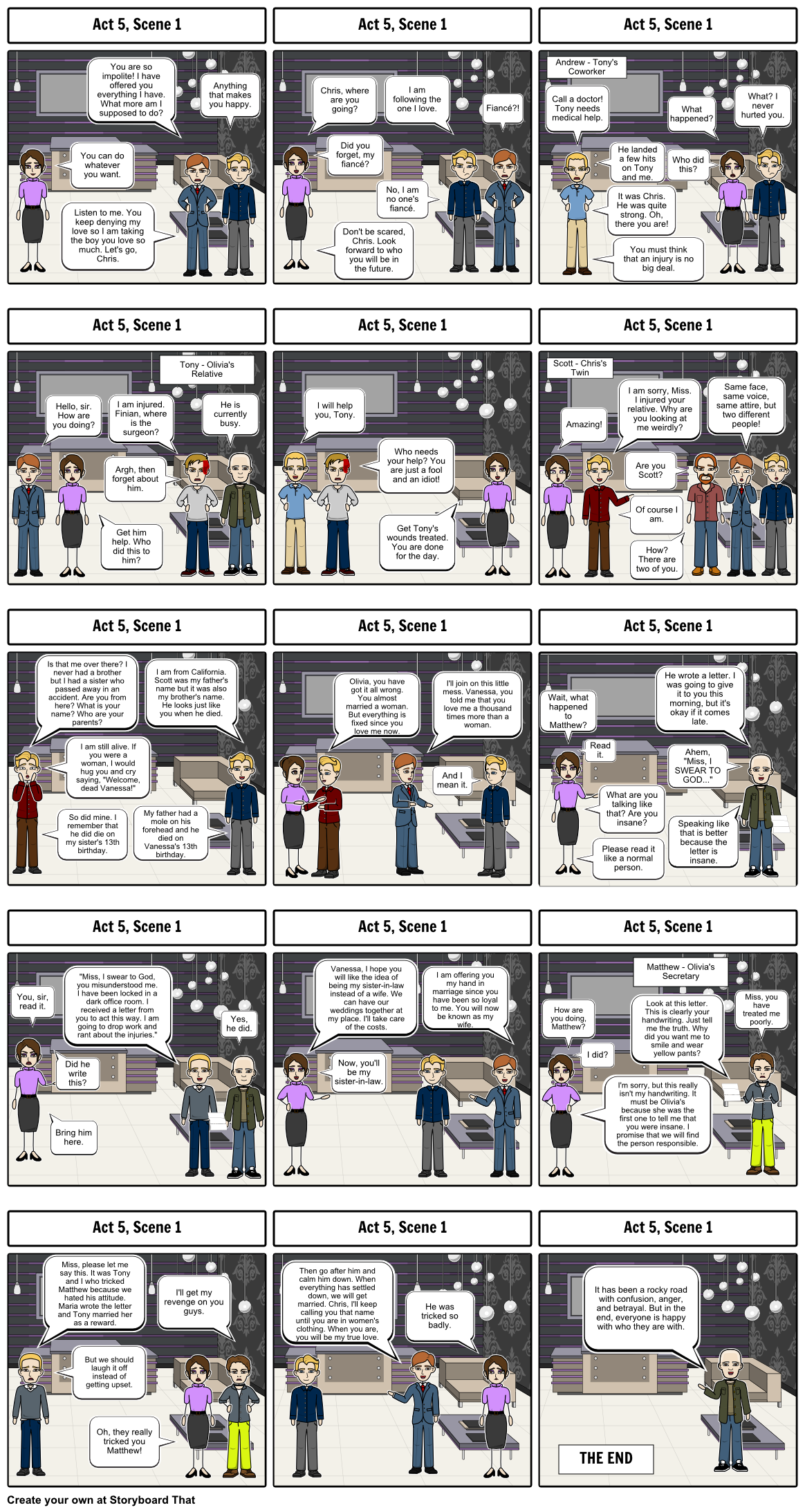 Twelfth Night Part Two Storyboard por vickishen