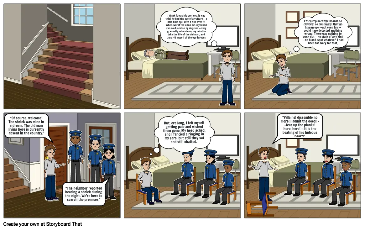 The Tell Tale Heart Comic Strip Activity Nguyen Vivienne