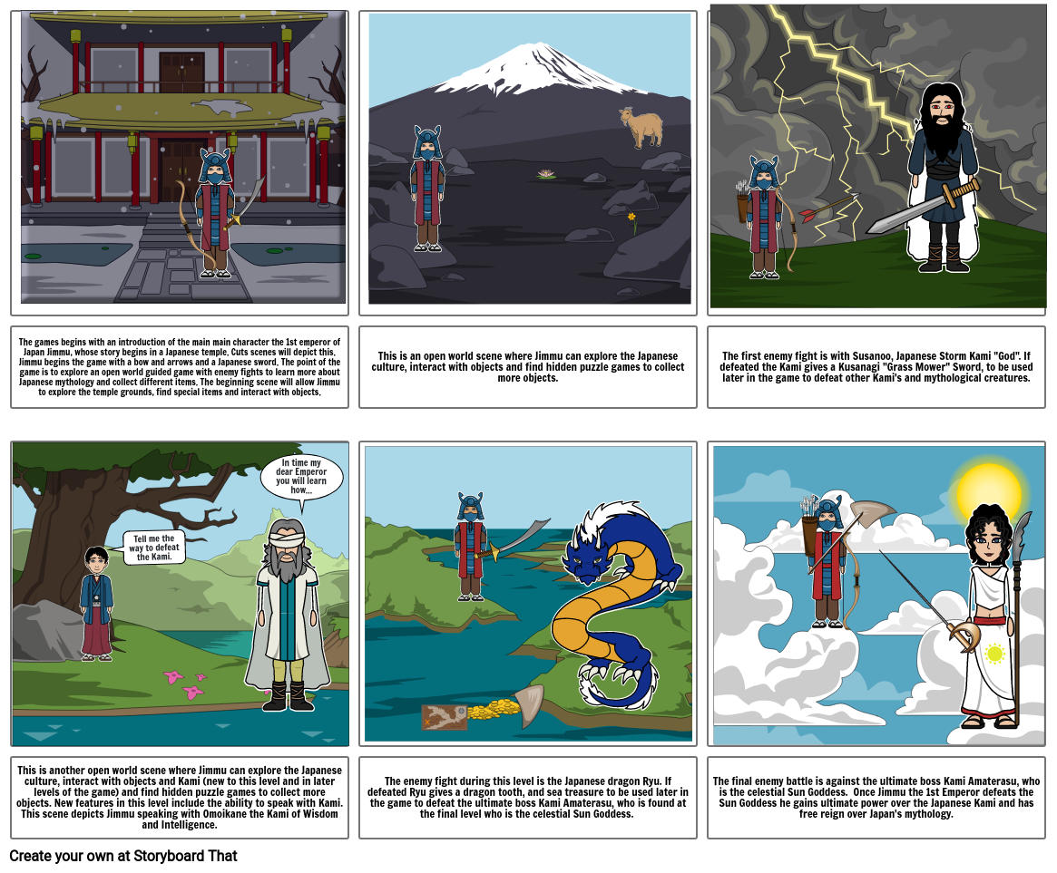 Japanese Mythology Game Storyboards Storyboard