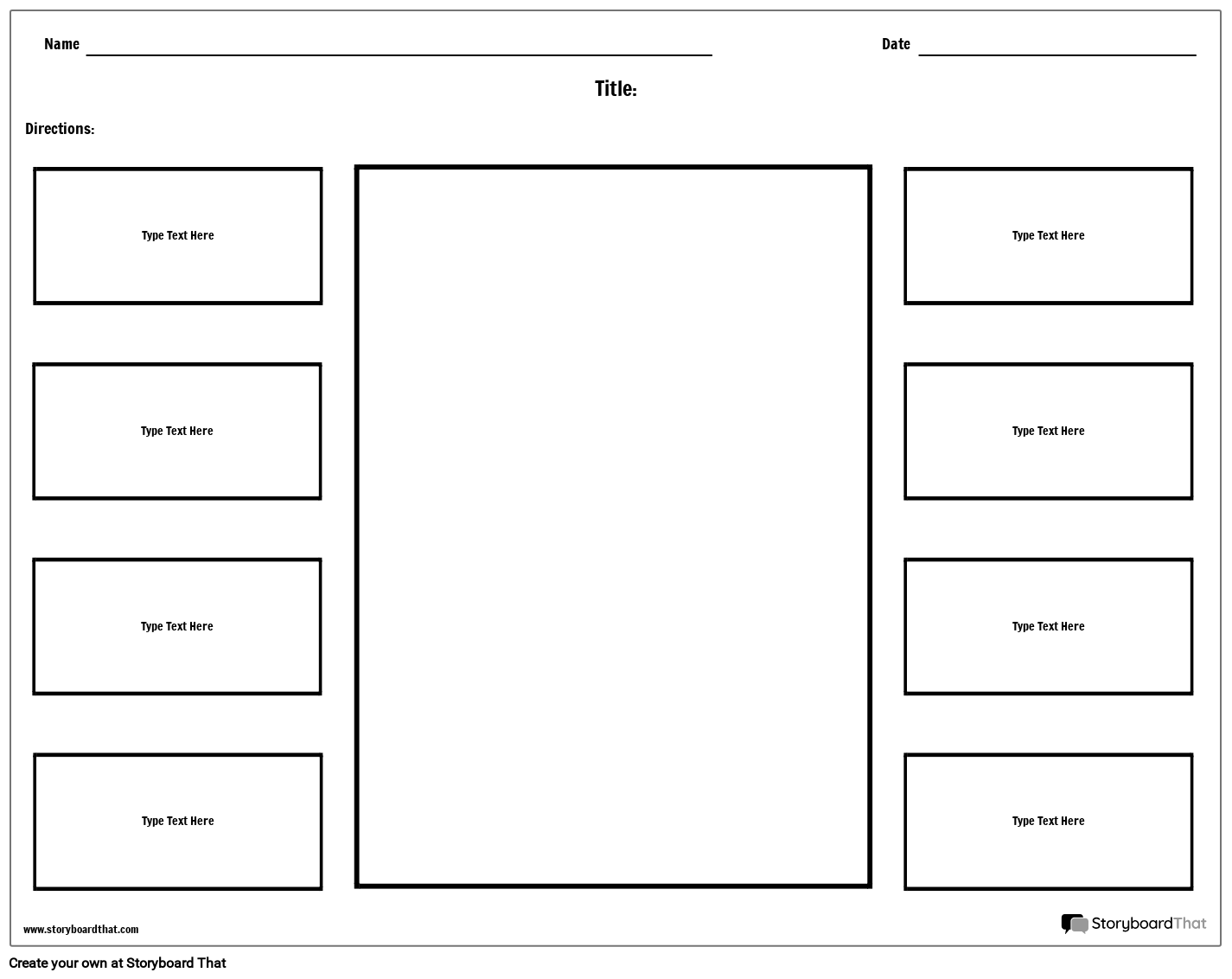 Printable Eight-Label Template Worksheet Storyboard