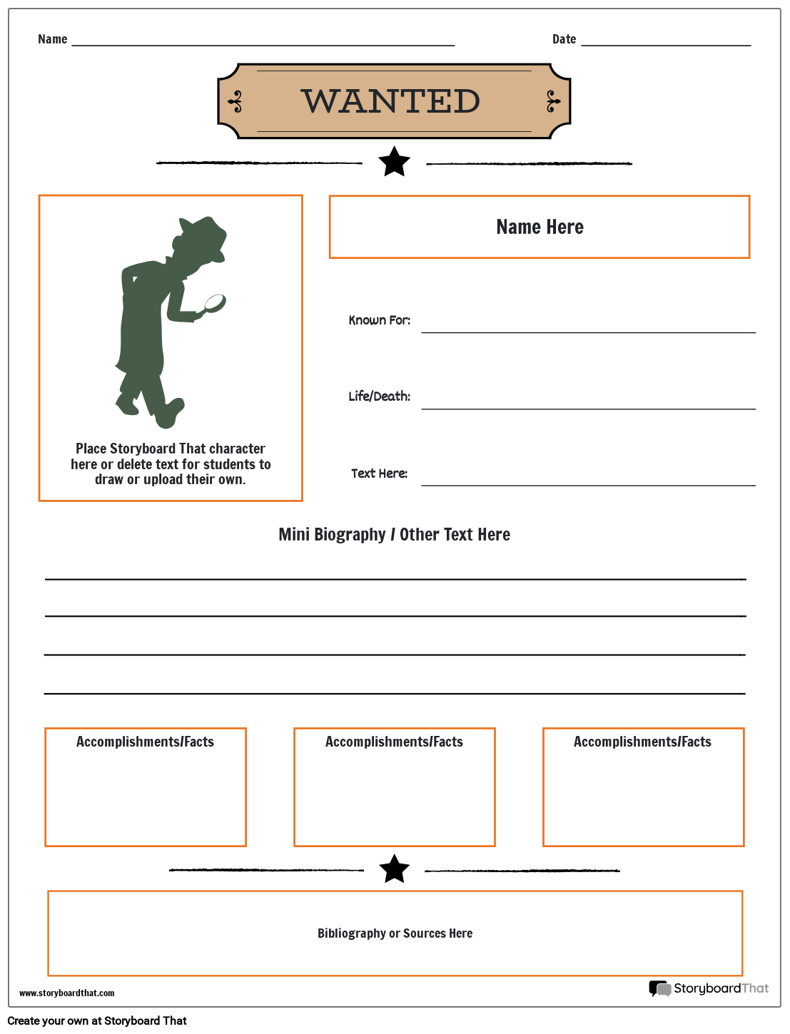 Custom Biography Worksheets | History Graphic Organizers
