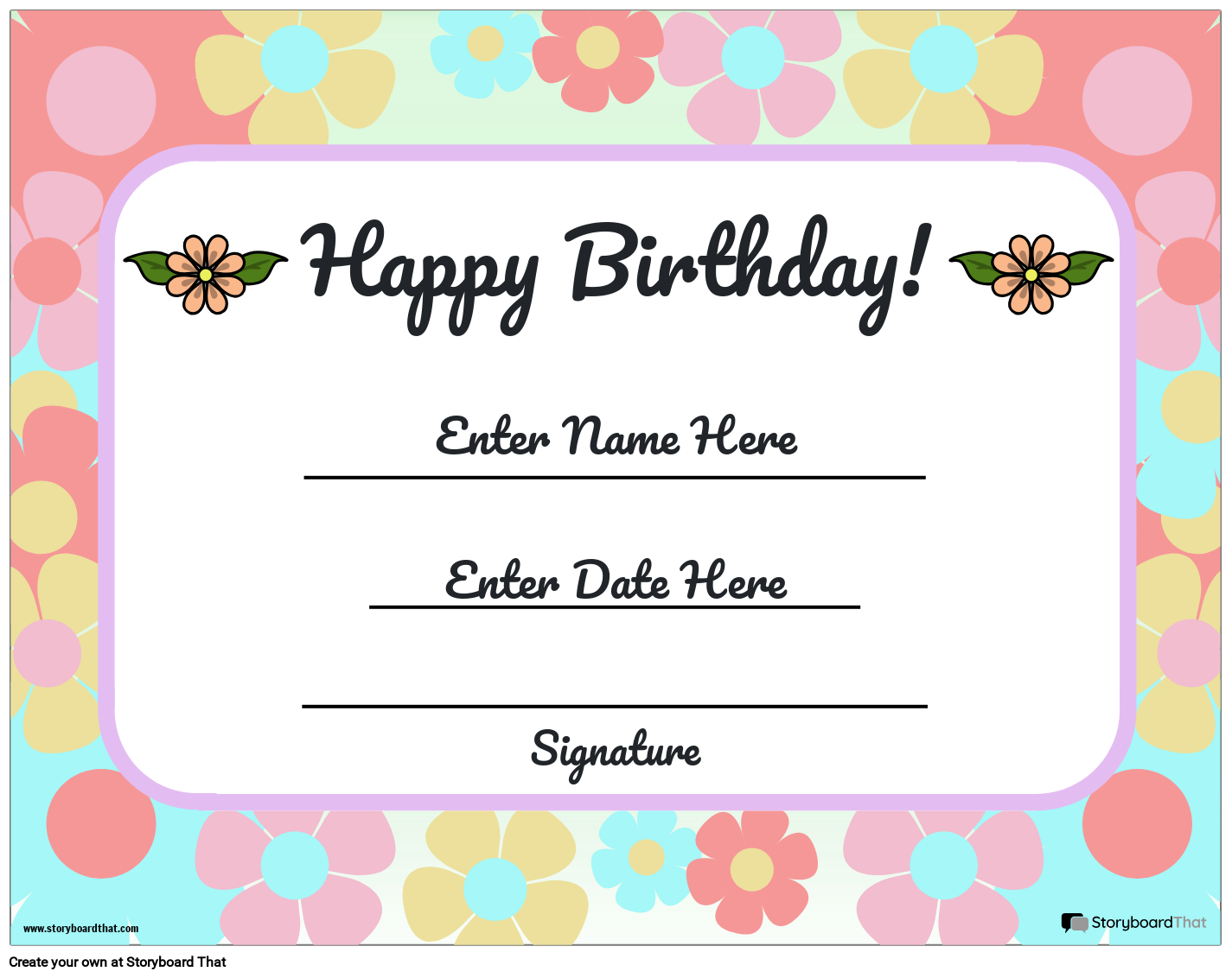 Birthday Certificates | Birthday Celebration Worksheets