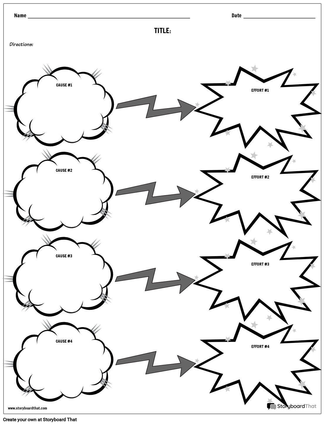 Cause And Effect Worksheets Templates Cause And Effect Maker